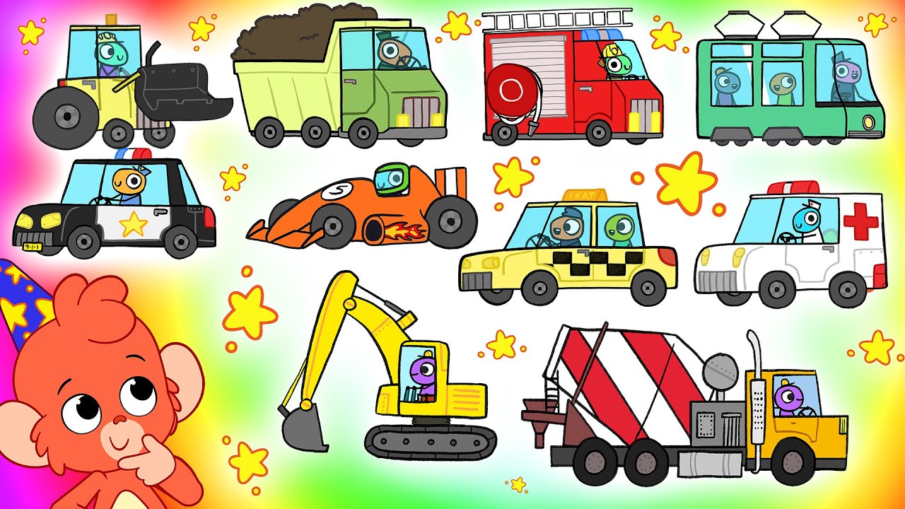 Cars for kids | Vehicles, Trucks & Big Machines | Educational videos ...