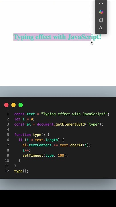 Typing text effect 💬 Source code in bio N47 #js #typing #effect #shorts - YouTube