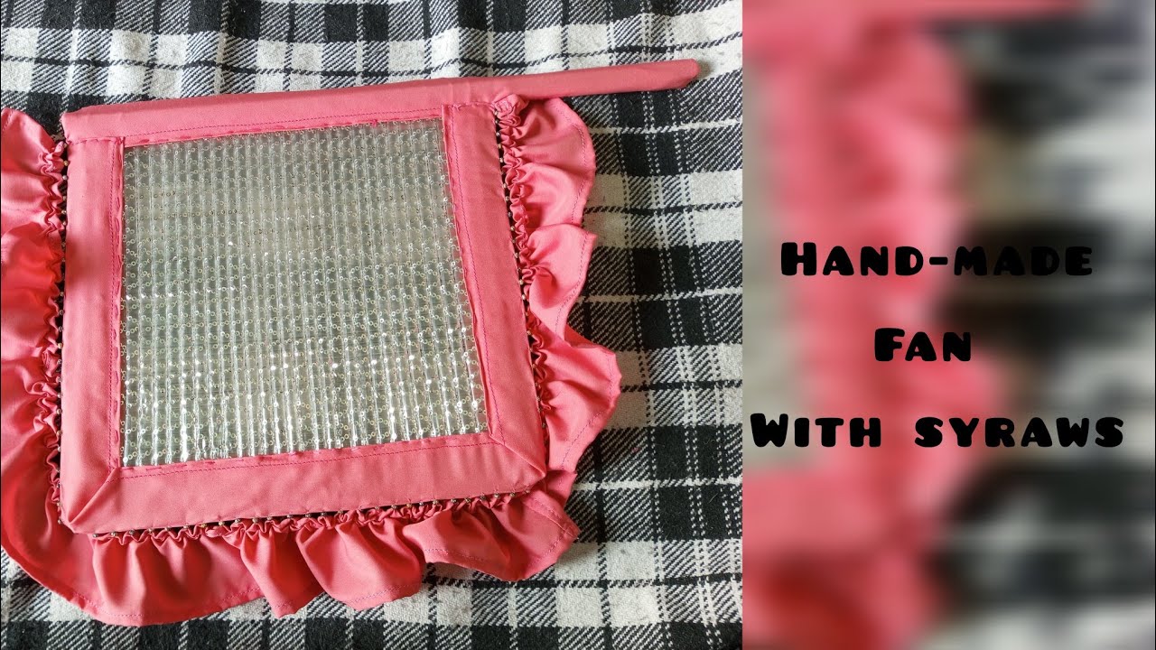 Hand Fan made with straw | straw Hand Fan | Hand Fan easy design | Hand ...