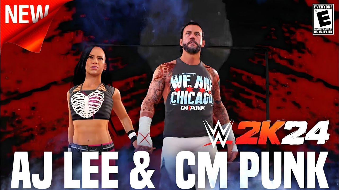 WWE2K24 AJ Lee & CM Punk New Mix Tag Entrance | WWE2K24 PC Mods - YouTube