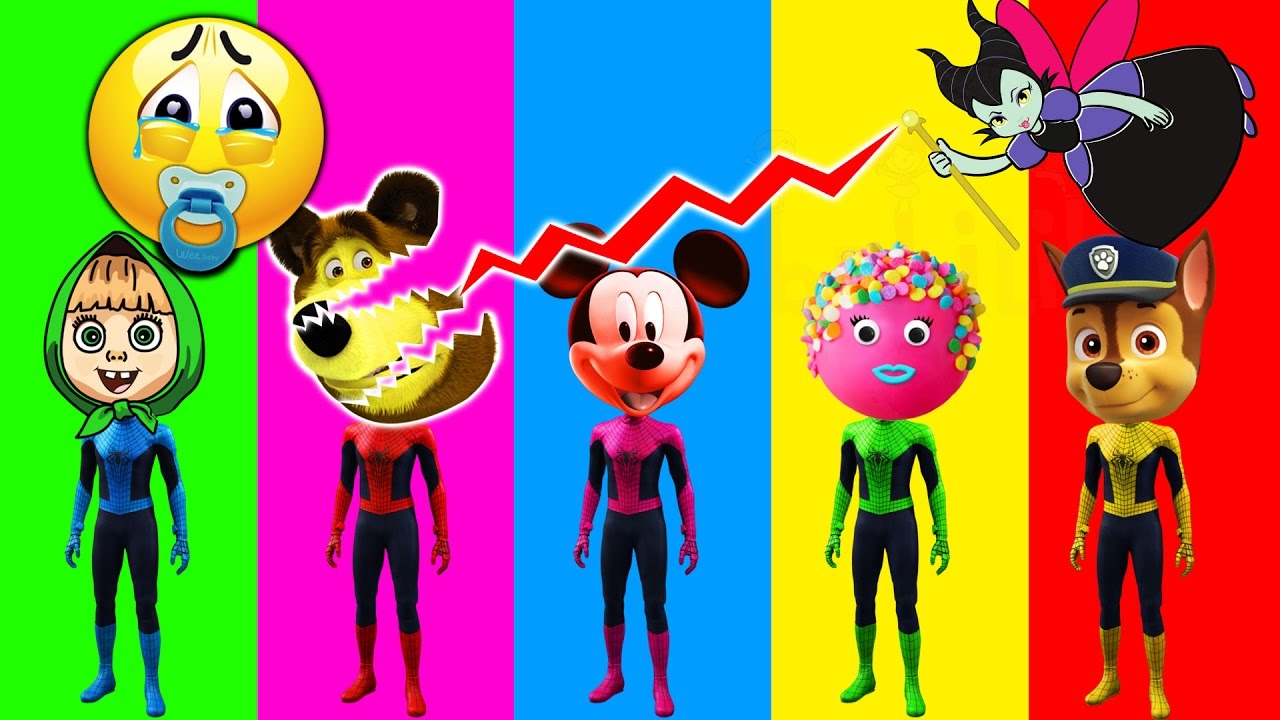 Masha and Bear Mickey Mouse Pop Cake Paw Patrol Maleficent Finger ...