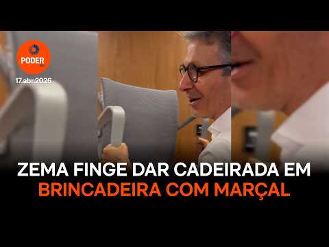 Zema finge dar cadeirada em brincadeira com Marçal