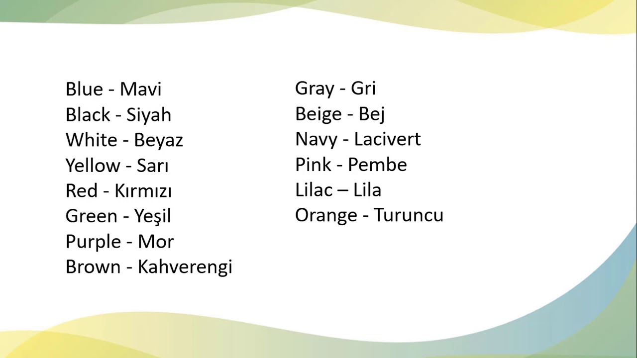 8 Renkler Colours - YouTube