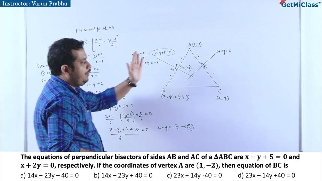 Finding Line BC of Triangle ABC JEE 11th Maths 2D Geometry - YouTube