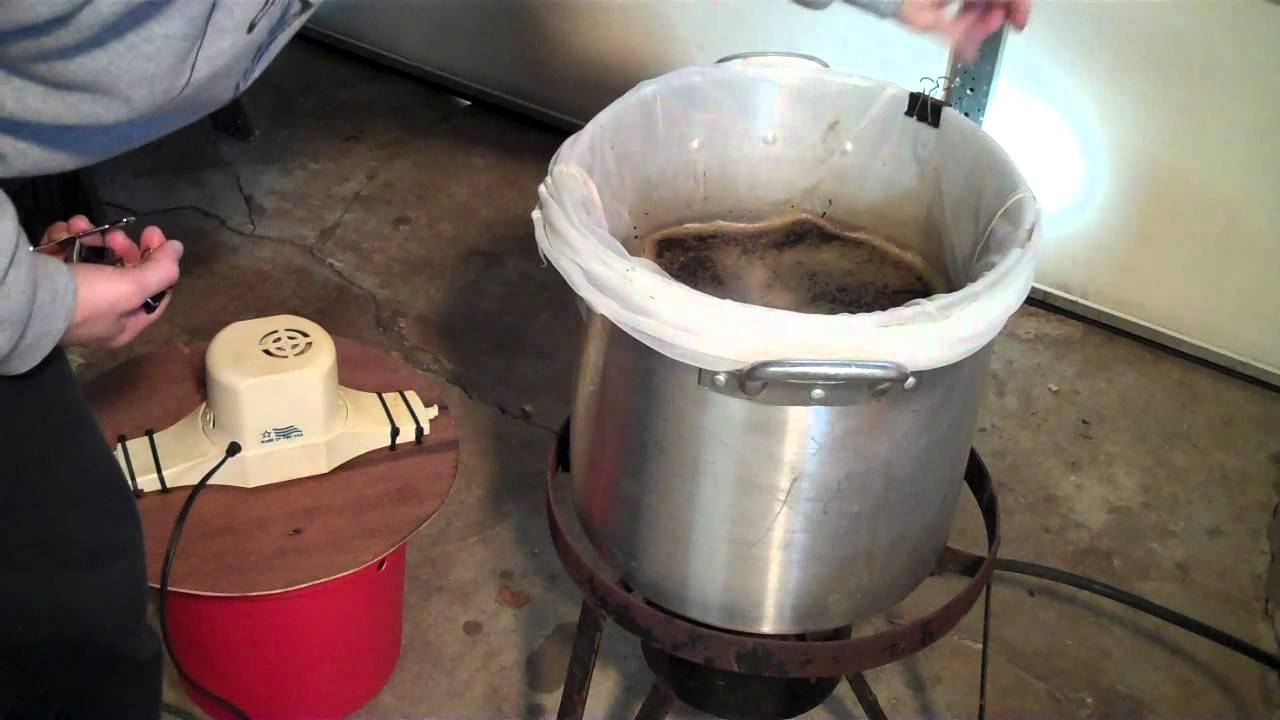 BIAB with mash and wort stirrer - YouTube