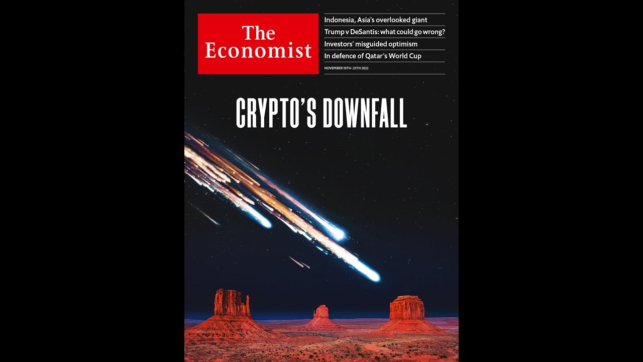 Обложка журнала The Economist - Crypto's Downfall. Расшифровка. - YouTube