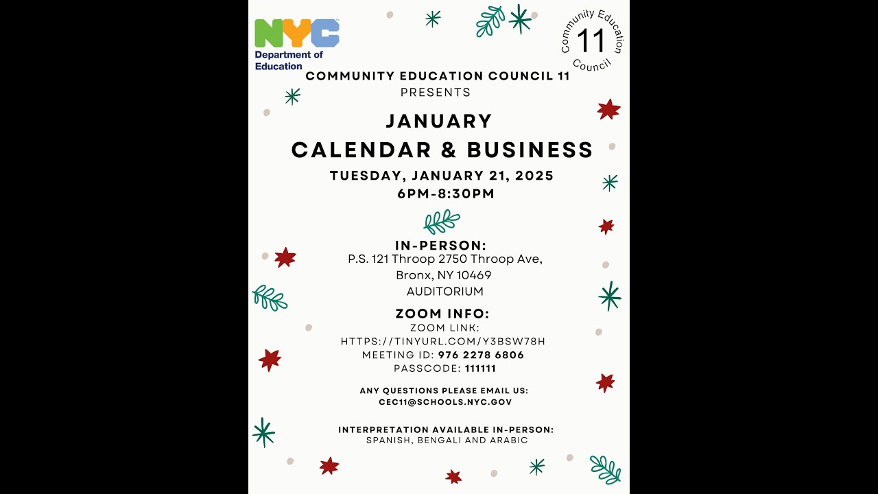 January 2025 Calendar and Business Meeting Recording - YouTube
