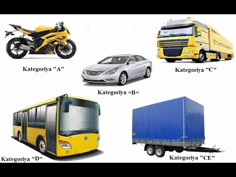 Sürücülük vəsiqəsinin kategoriyaları (Maddə 34)