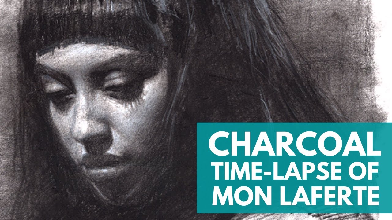 Charcoal timelapse drawing of Mon Laferte - YouTube