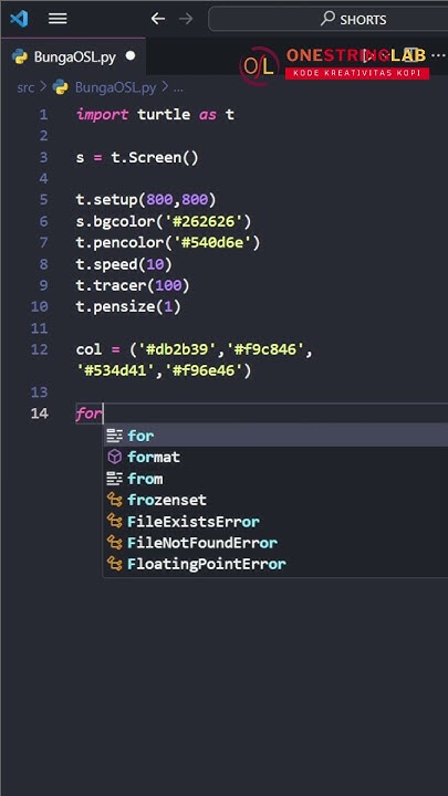 BELAJAR PYTHON TURTLE - MENGGAMBAR POLA BUNGA OSL - YouTube