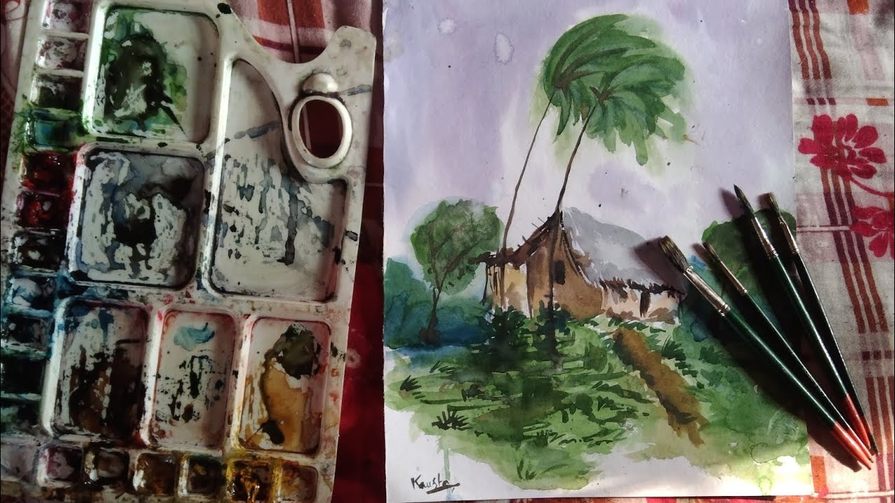 Part-2 | Stormy landscape drawing | colouring tutorial | @kaustavarts07 ...