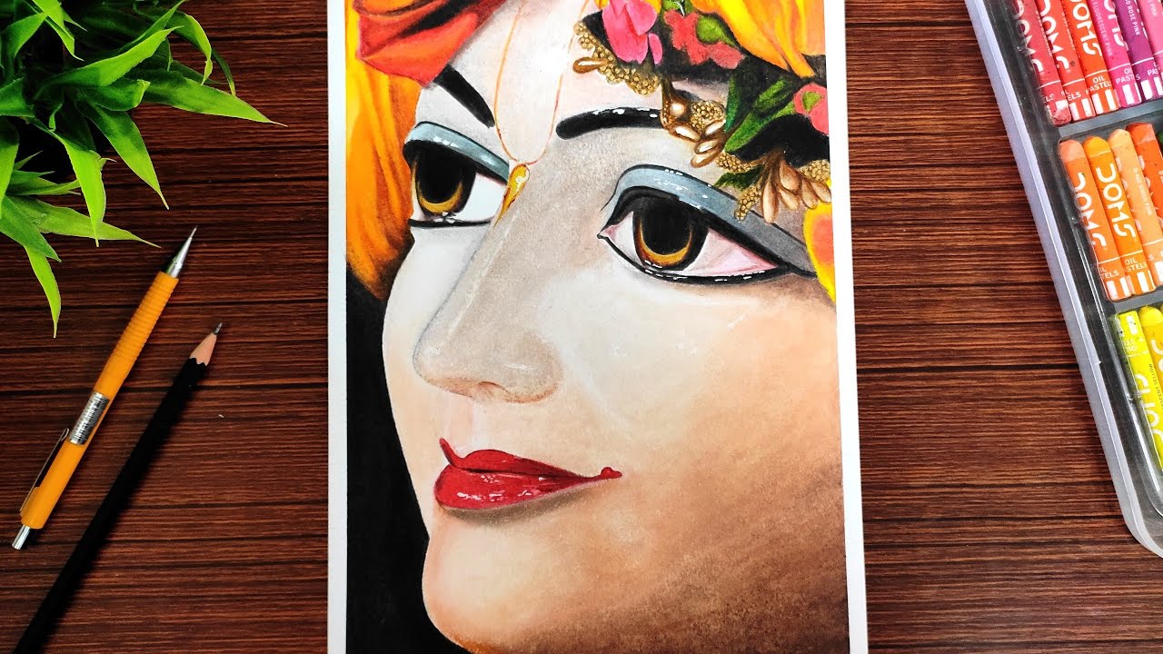 Oil Pastel Drawing Of Lord Krishna Ji Step By Step Tutorial P3 Youtube