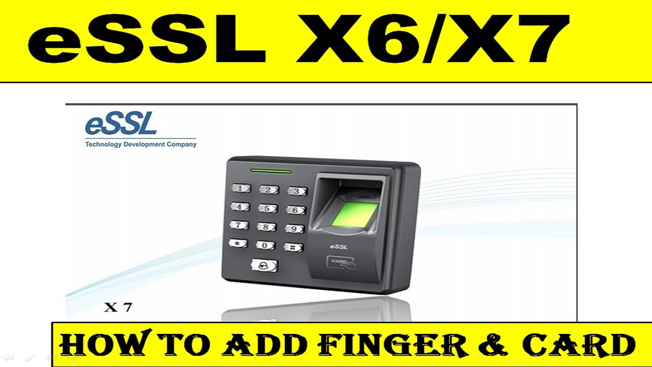How to add finger or card in eSSL X7/X6 machine | ZKTecho X6/X7 - YouTube