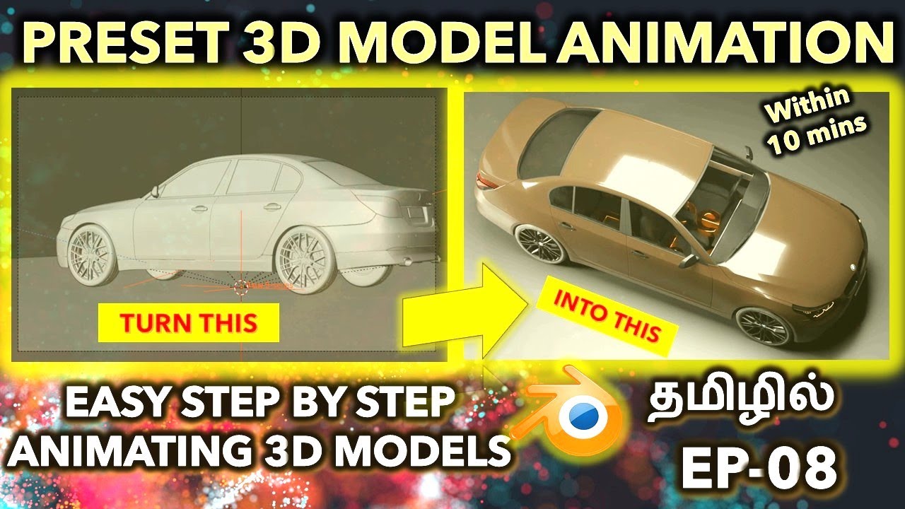 Blender 3D Basics - Episode 08 - Preset 3D Model Animation - Car and ...