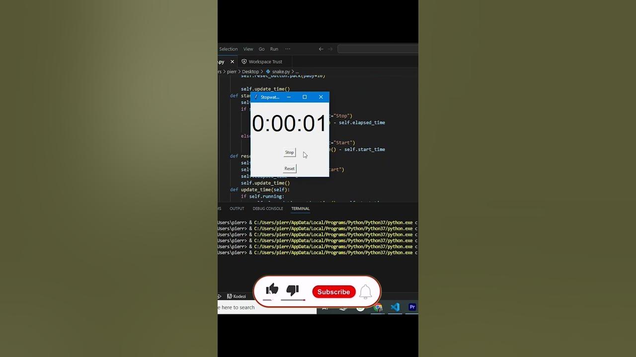 Stopwatch Using Python Gui Tkinter Youtube
