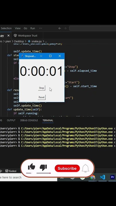 Stopwatch Using Python GUI tkinter - YouTube