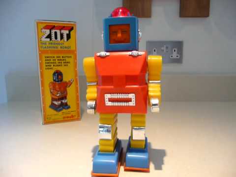 Zot The Friendly Flashing Robot by Playart - YouTube