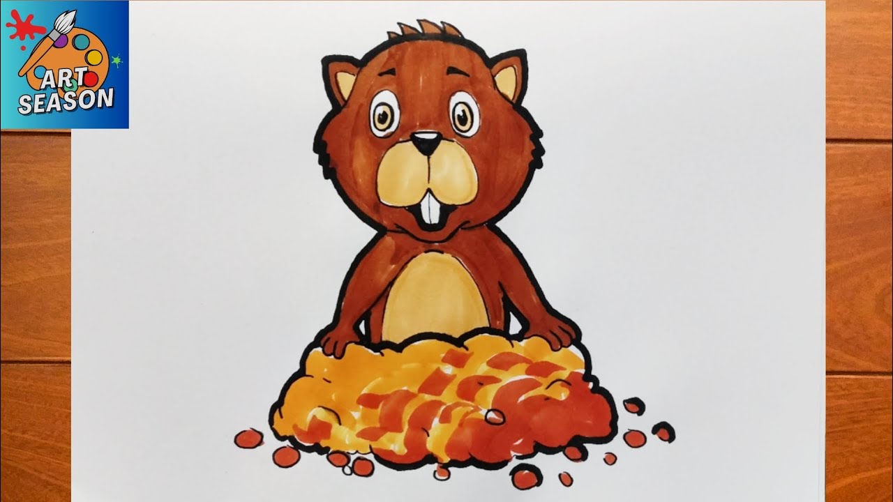 How to Draw a Cartoon Groundhog Step by Step - YouTube