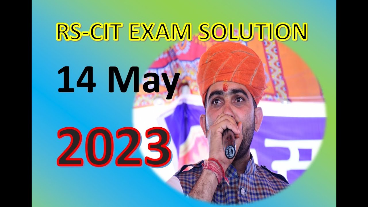 RS-CIT Exam Solution | 14 May 2023 | - YouTube