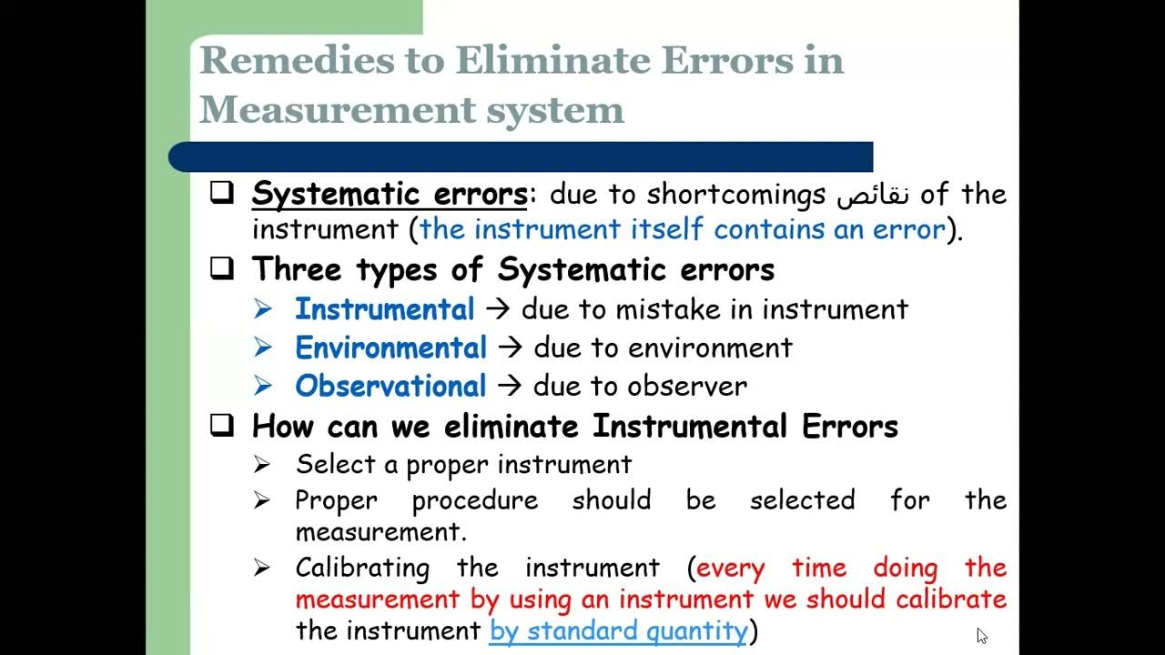 Lecture_4_Part_1_Remedies to Eliminate Errors in Measurement system - YouTube
