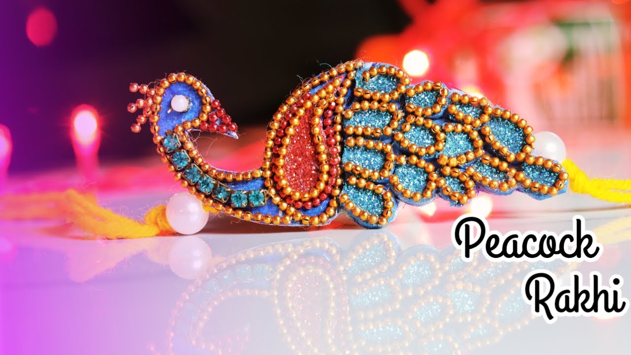 Peacock Rakhi Making Idea | DIY rakhi | how to make rakhi at home ...