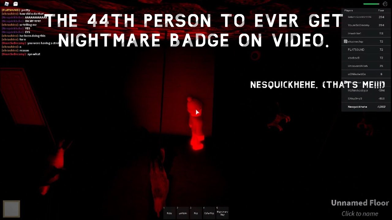 44th person to ever get Nightmare badge! | ROBLOX | A dream you've had ...