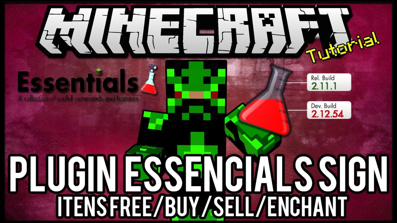 [Tutorial]Essencials Sign - Itens Free/Buy/Sell/Enchant Minecraft - YouTube