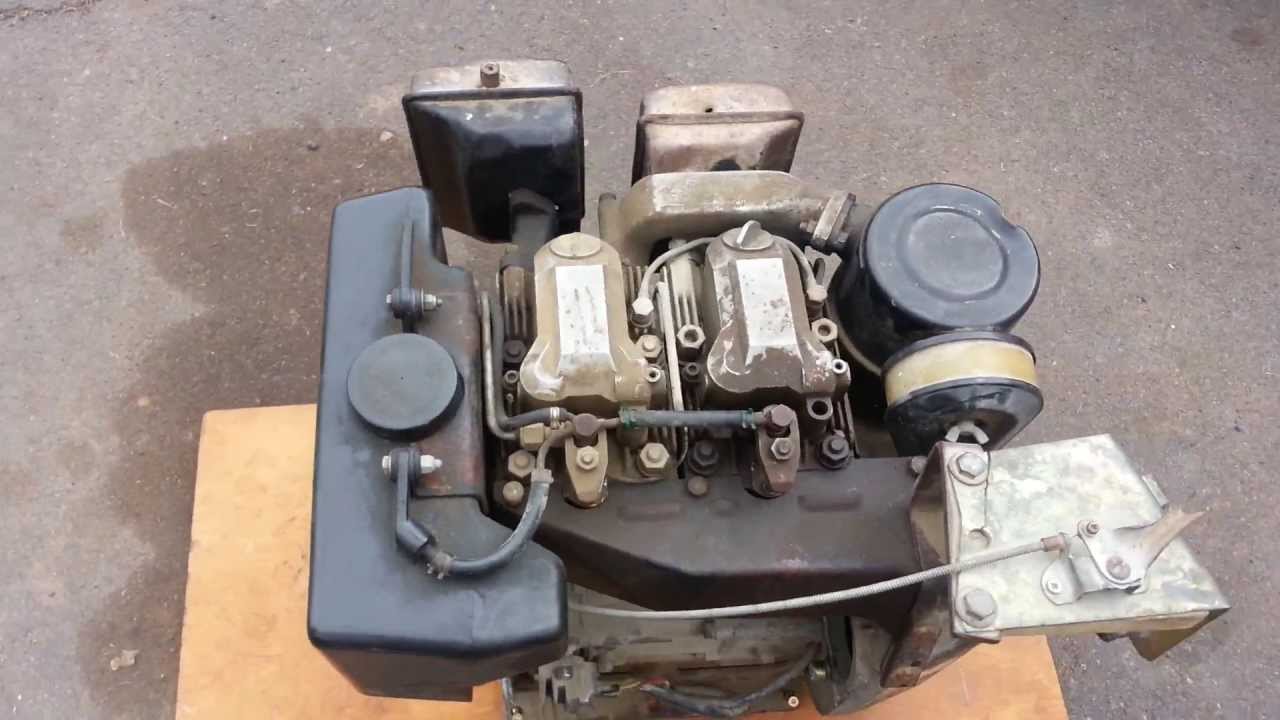 Acme Diesel Twin Horazontal Shaft Self Contained 22.5 HP - YouTube