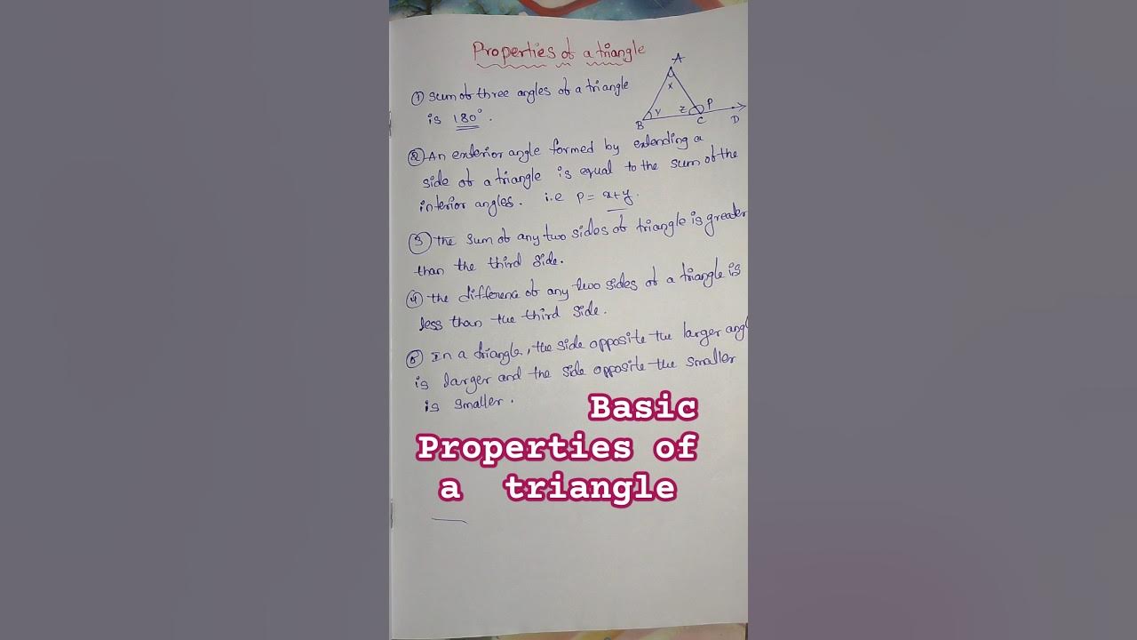 Basic properties of a triangles || #geometry #mesuration #mathstricks ...