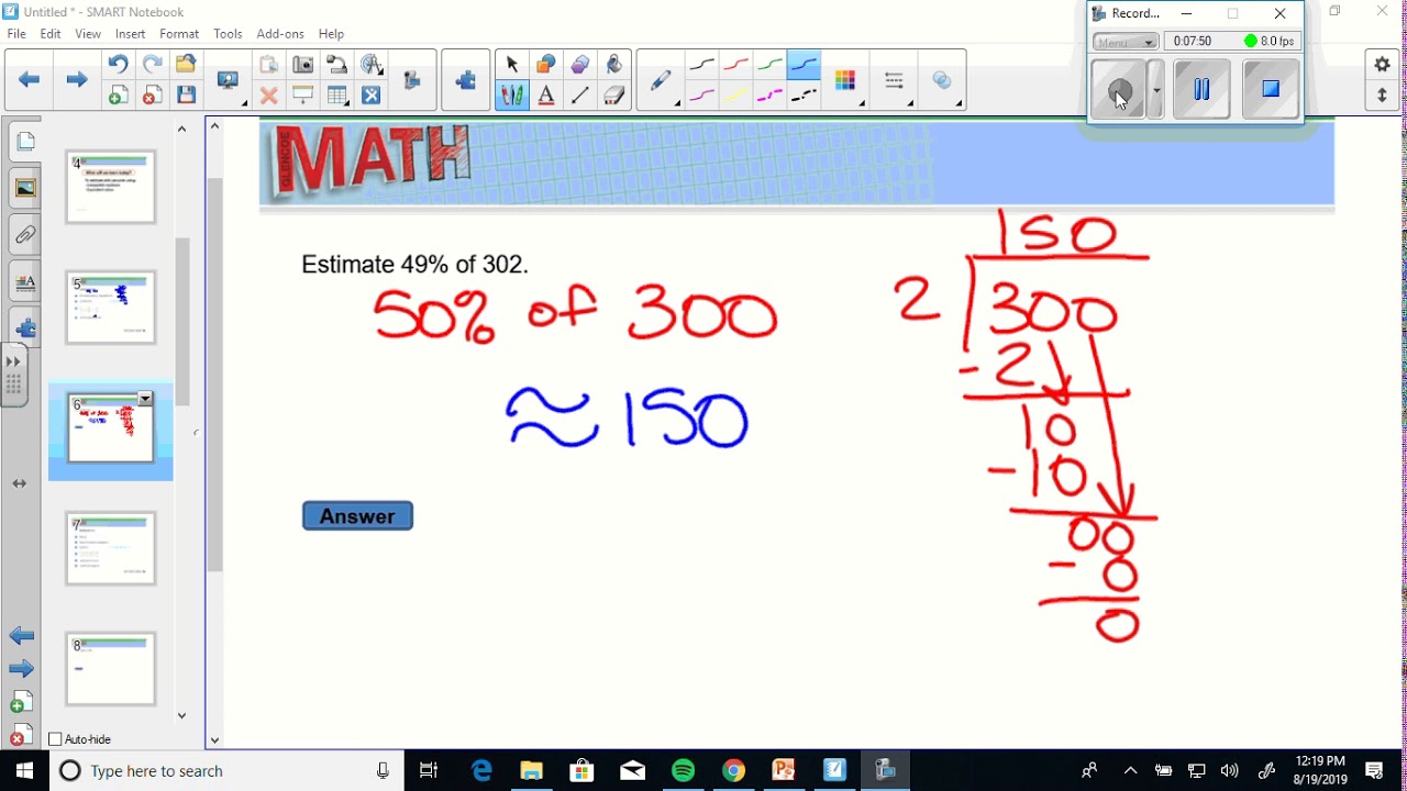 2 6 Estimate with percents - YouTube