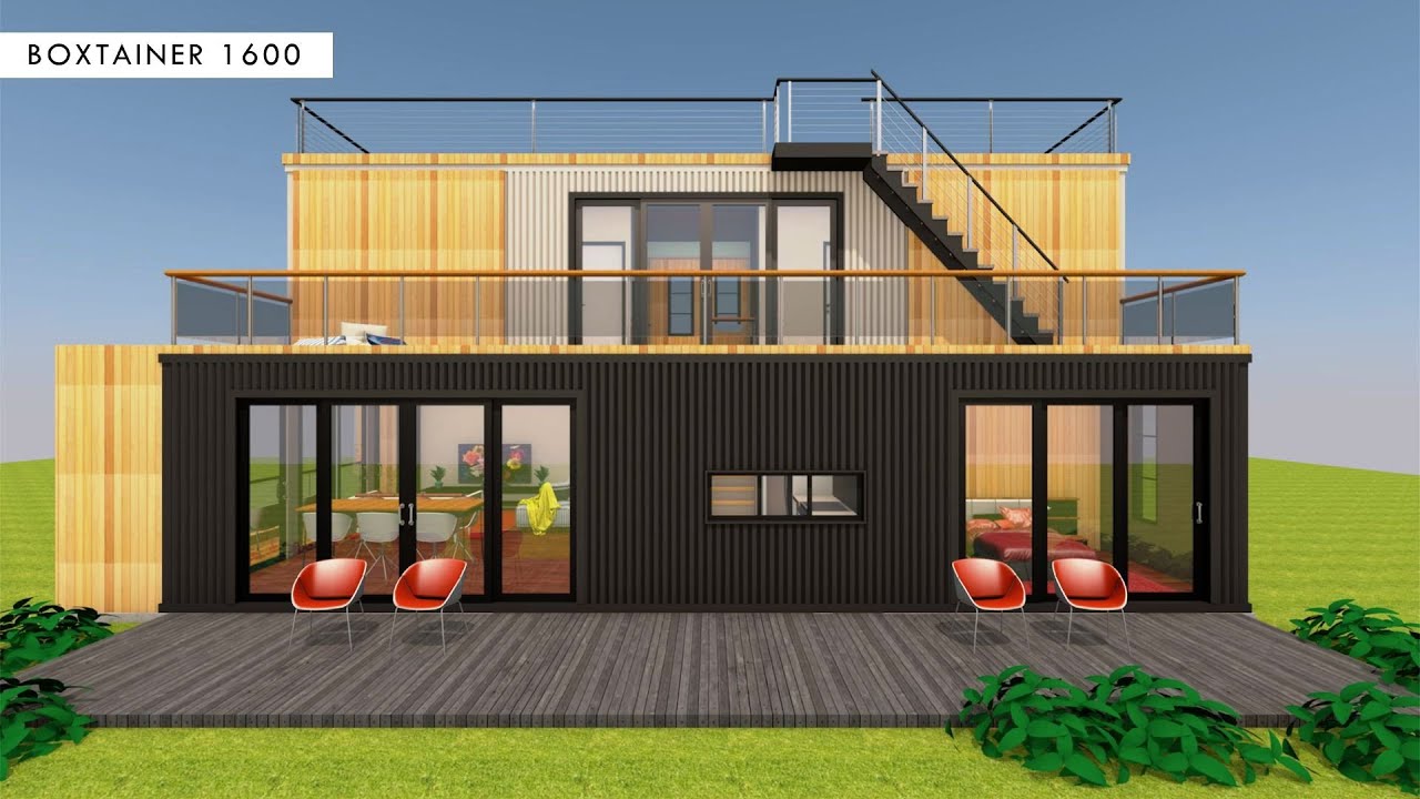 Shipping Container House Design+ Floor plans- BOXTAINER 1600 - YouTube