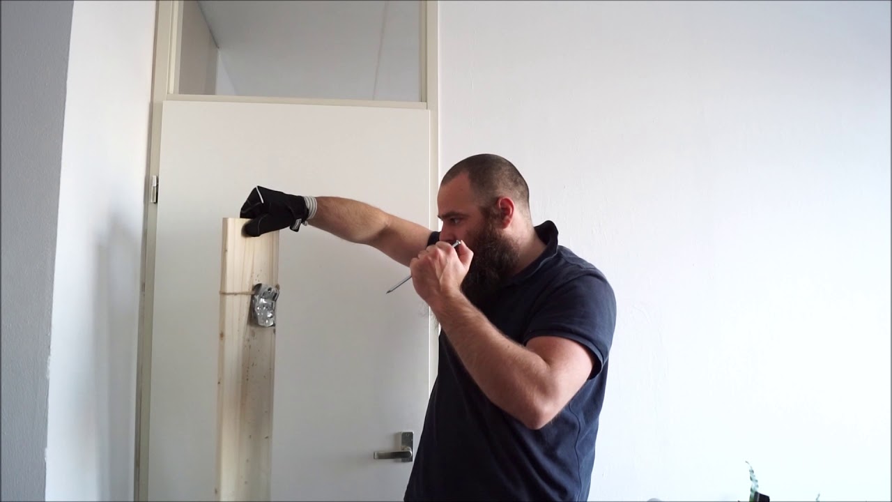 Left hand human nail gun training, against a metalic object - YouTube