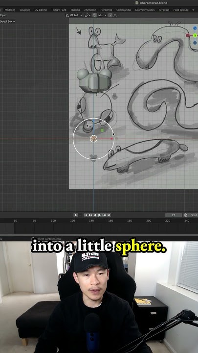 Create Body w/ plane. Mirror, skin, subdivision modifier - making a 3d game character in Blender ...