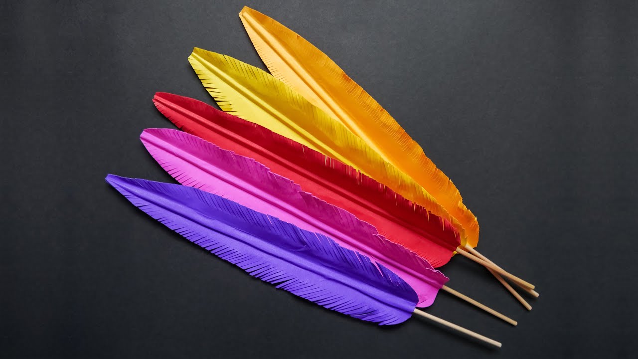 Paper Feathers | Paper Craft | Step By Step Tutorial - YouTube