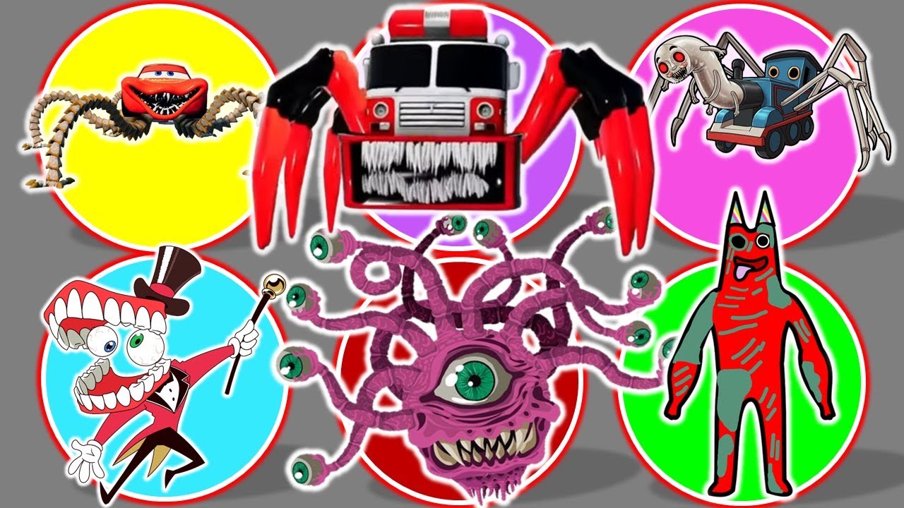 KUMPULAN MONSTER !! Mc Queen Cyborg, Police Eater, Thomas Spider, Among ...