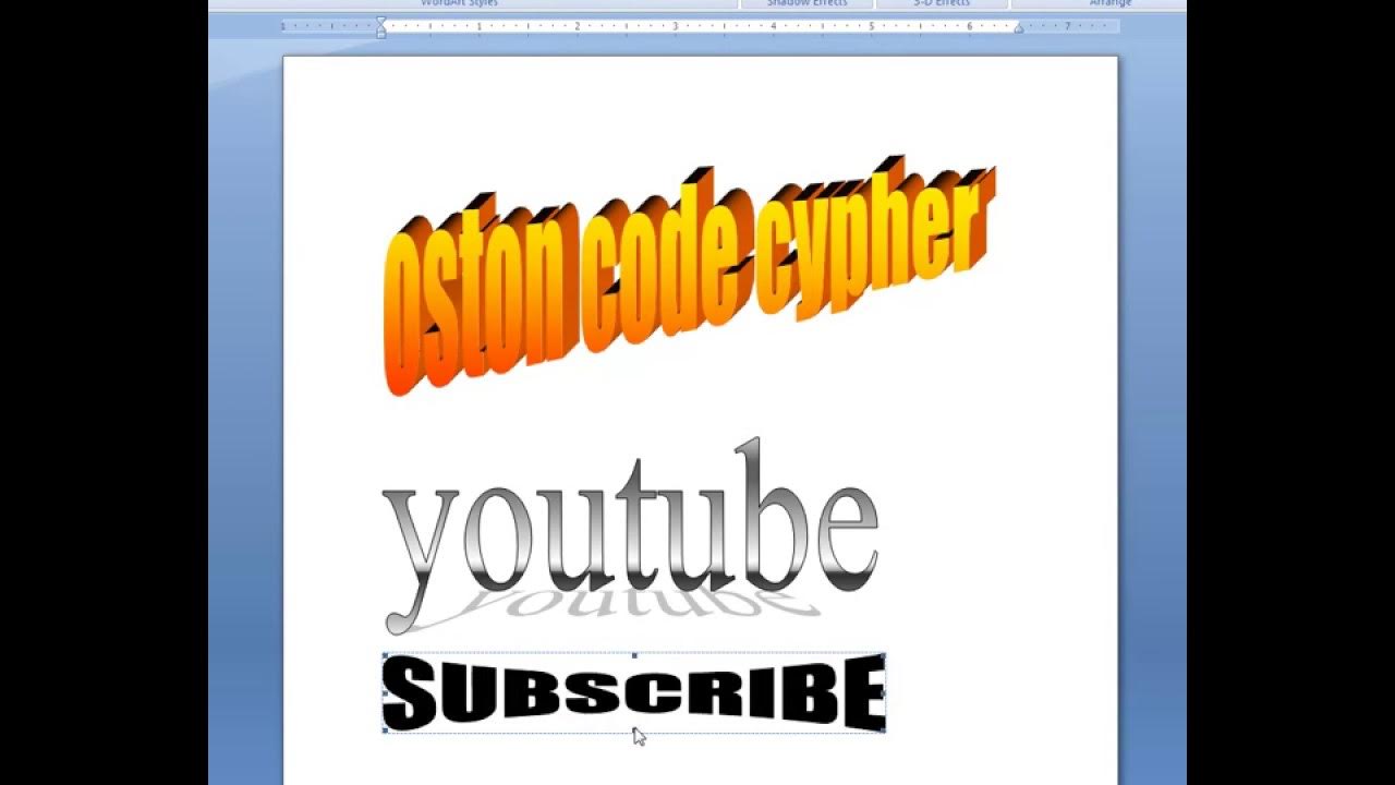 Learn how to create 3D text using Microsoft word 2007 - YouTube