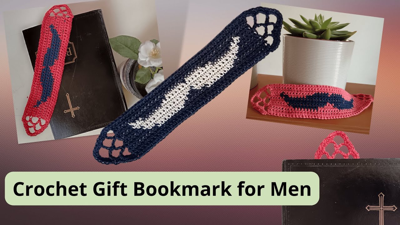 Crochet Gift Bookmark for Men - YouTube