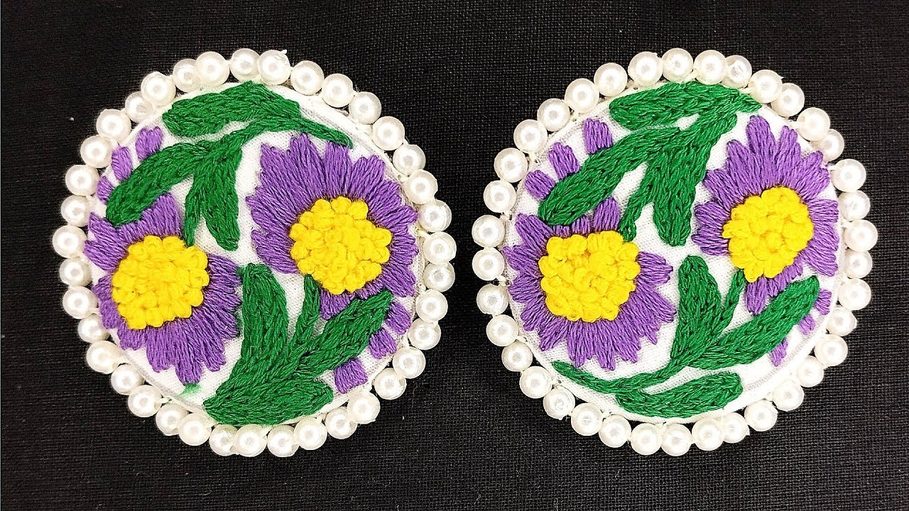 How To Make Embroidery Thread Jewelry? || Embroidery earrings making ...