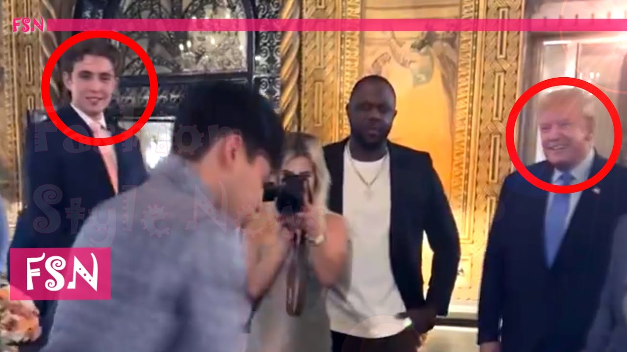 Barron Trump and dad Donald enjoy a boxer's show at Mar-a-Lago - YouTube