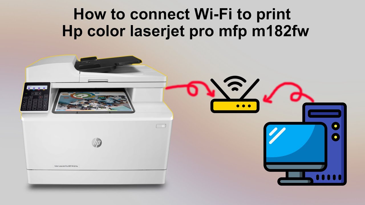 How to connect Wi Fi to Printer Hp Color Laserjet Pro mfp m182fw - YouTube