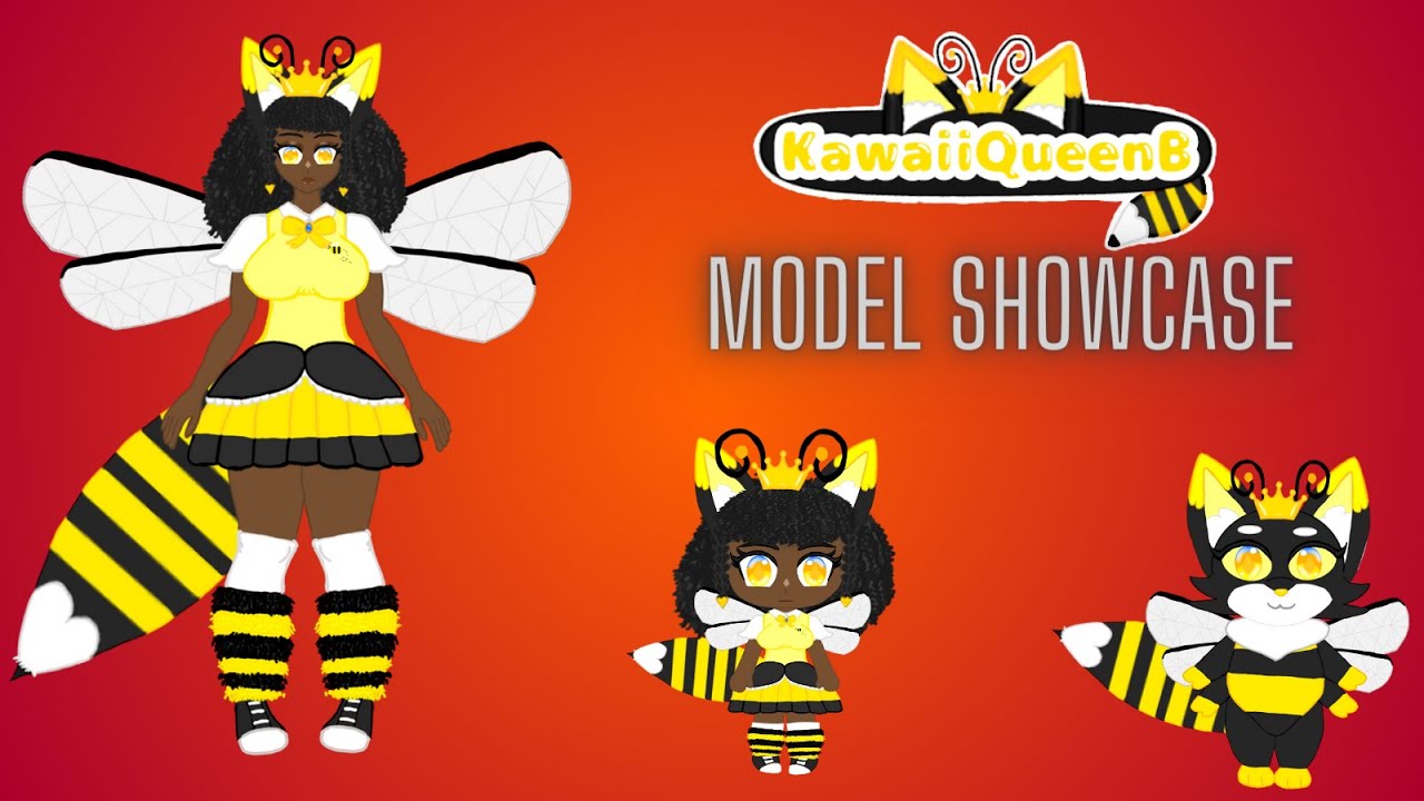Kawaii Queen B Vtuber model showcase - YouTube
