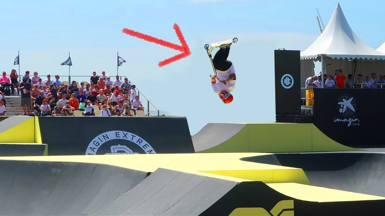 WORLD FIRST TRIPLE FLAIR ON SCOOTER *BEST TRICK CONTEST* - YouTube