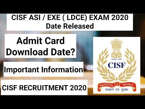 CISF ASI/EXE (LDCE) Exam 2020 || CISF ASI / LDCE Admit Card 2020 ...