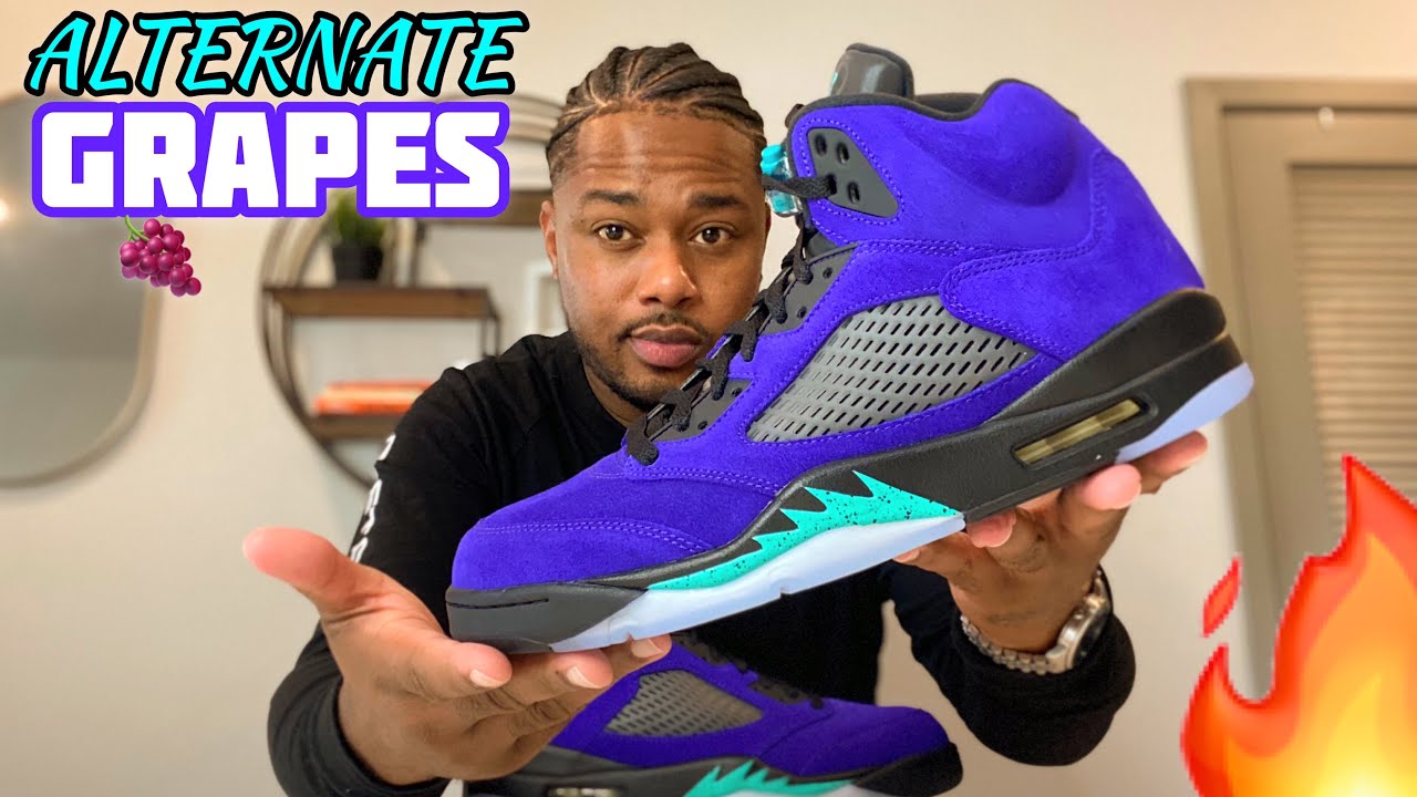AIR JORDAN 5 ALTERNATE GRAPE “Purple Grape” Review 🔥🍇 - YouTube