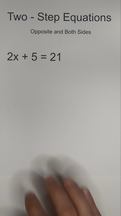 Solving Two-Step Equations - YouTube
