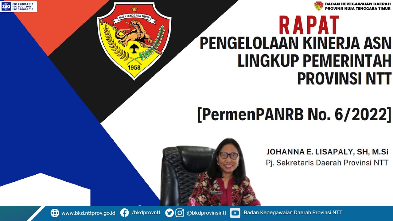 Rapat Pengelolaan Kinerja ASN Lingkup Pemerintah Prov. NTT | Badan ...