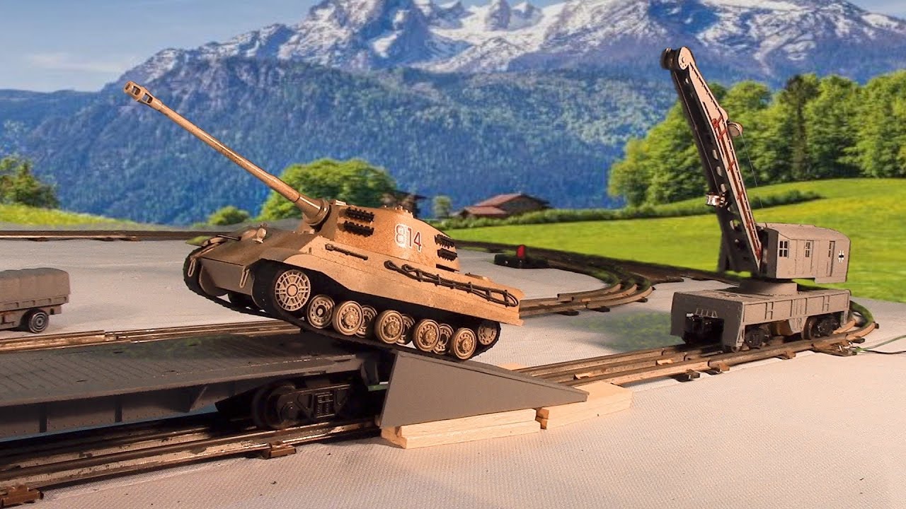 PART THREE : WWII German Military Train: KING TIGER & FLATBED. - YouTube