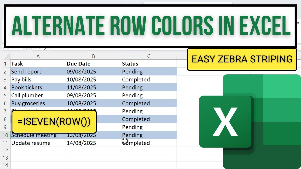 How to Highlight Every Other Row in Excel (Zebra Striping Made Easy ...