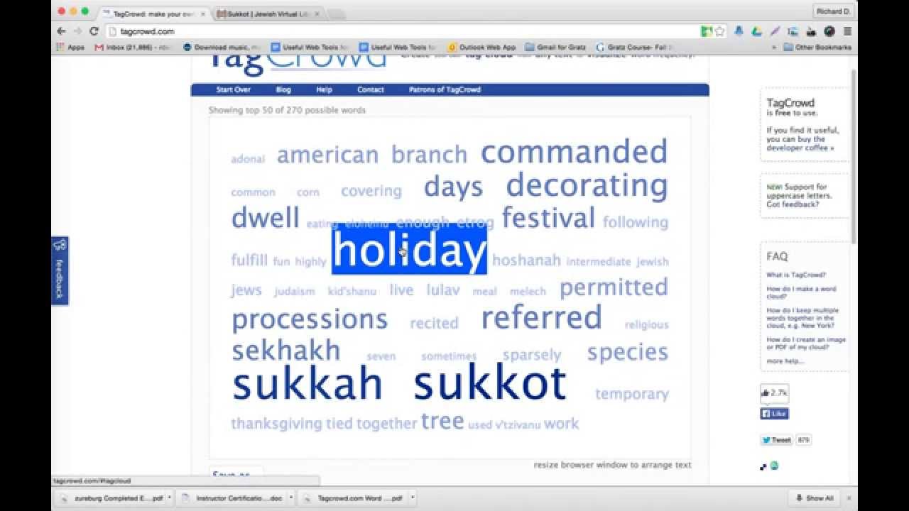 How to use Tagcrowd, a Word Cloud Web Tool, for Judaic Instruction ...