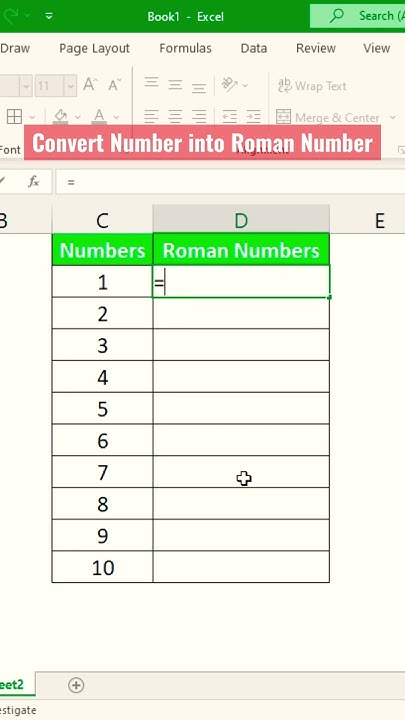 Excel Function To Get Roman Number Excelformula Excelfunction Youtube